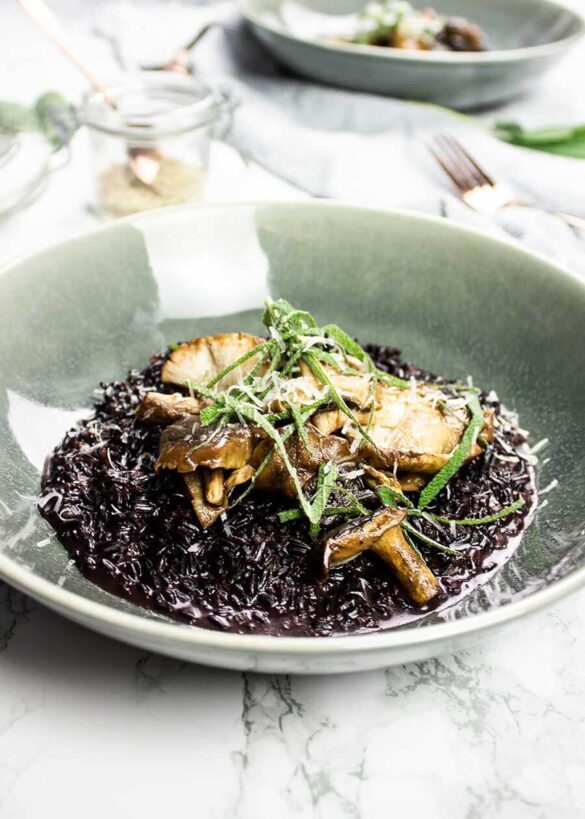 Black Rice Risotto with Shiitake Mushrooms | The Anti-Cancer Kitchen